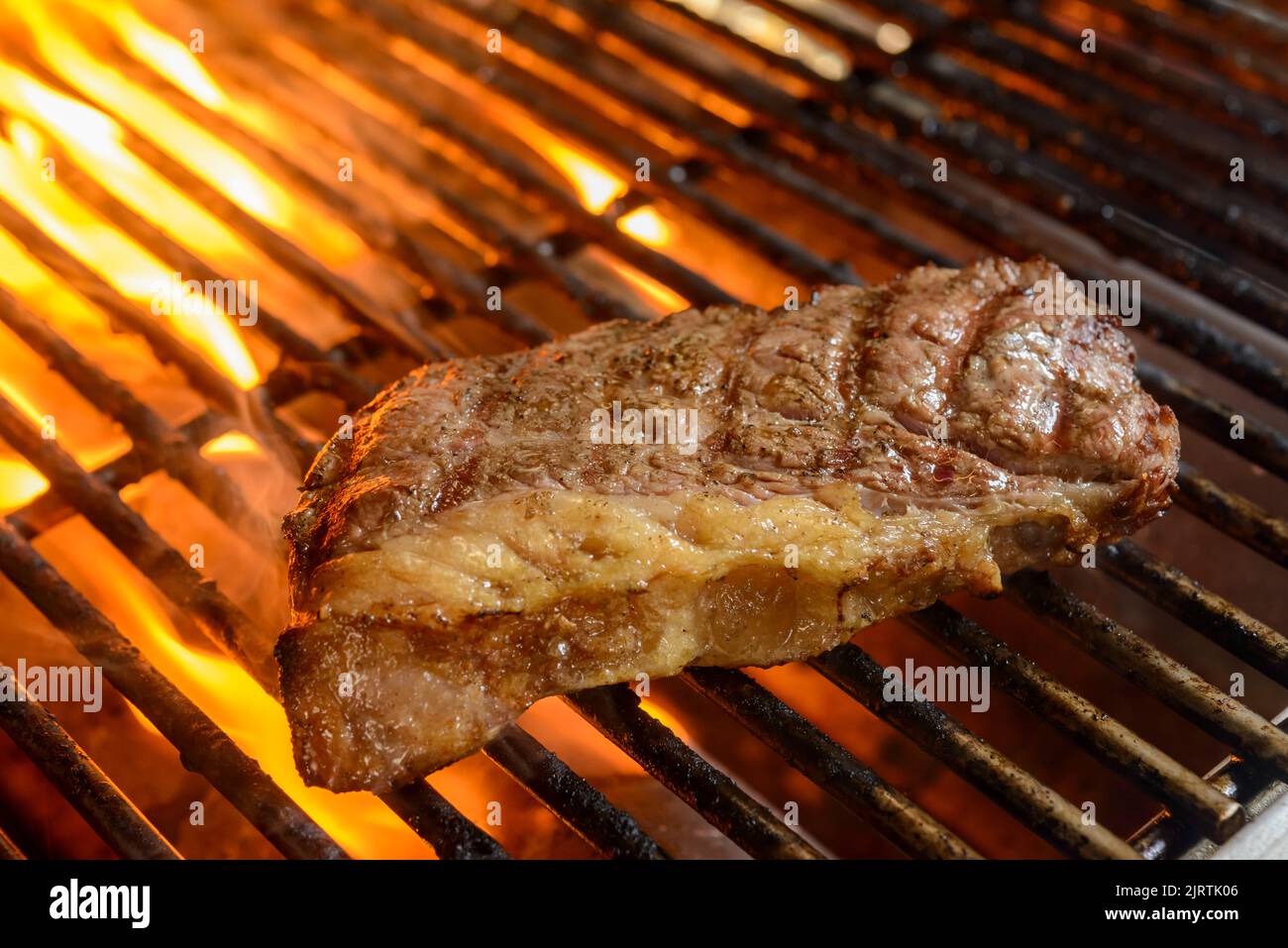 Picanha barbecue roasted over hot coals. This form of barbecue is ...