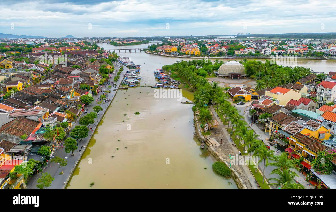 Hoi An, Vietnam : Panorama Aerial view of Hoi An ancient town, UNESCO ...