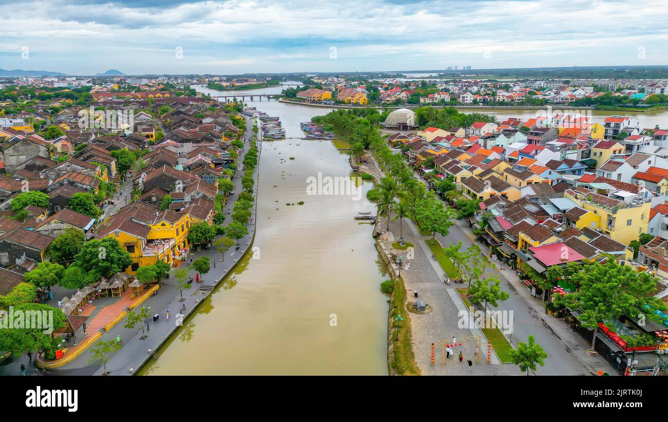 Hoi An, Vietnam : Panorama Aerial view of Hoi An ancient town, UNESCO ...