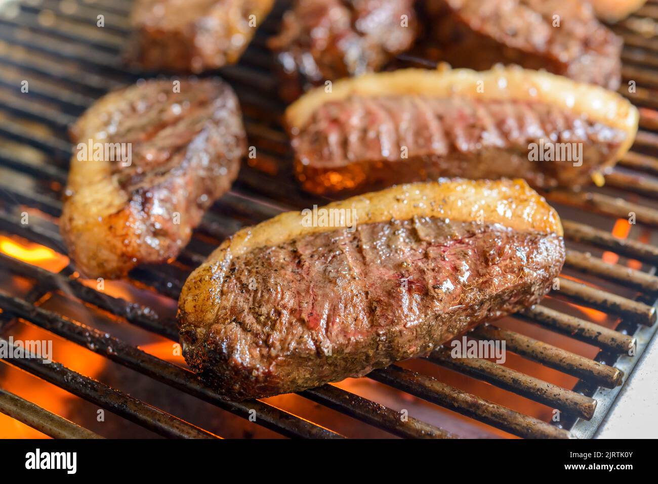 Picanha barbecue with blurred background. This form of barbecue is ...