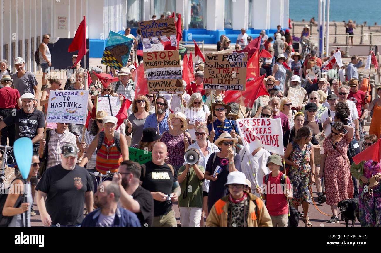 Members of the public and protesters from Hastings and St Leonards ...