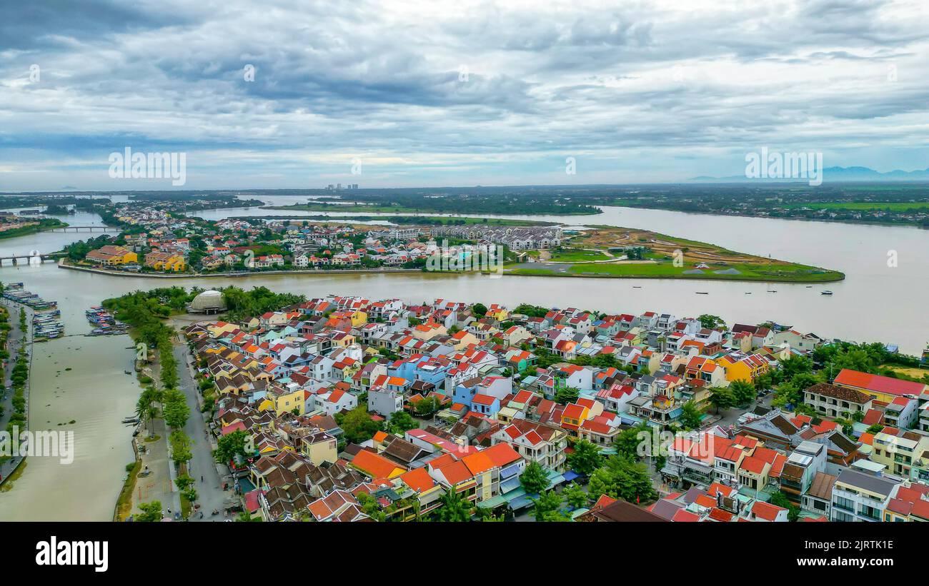 Hoi An, Vietnam : Panorama Aerial view of Hoi An ancient town, UNESCO ...