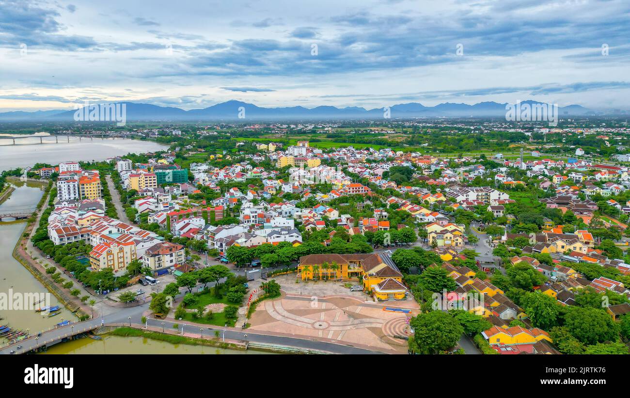 Hoi An, Vietnam : Panorama Aerial view of Hoi An ancient town, UNESCO ...