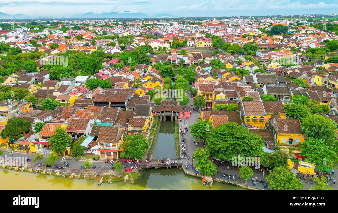 Hoi An, Vietnam : Panorama Aerial view of Hoi An ancient town, UNESCO ...