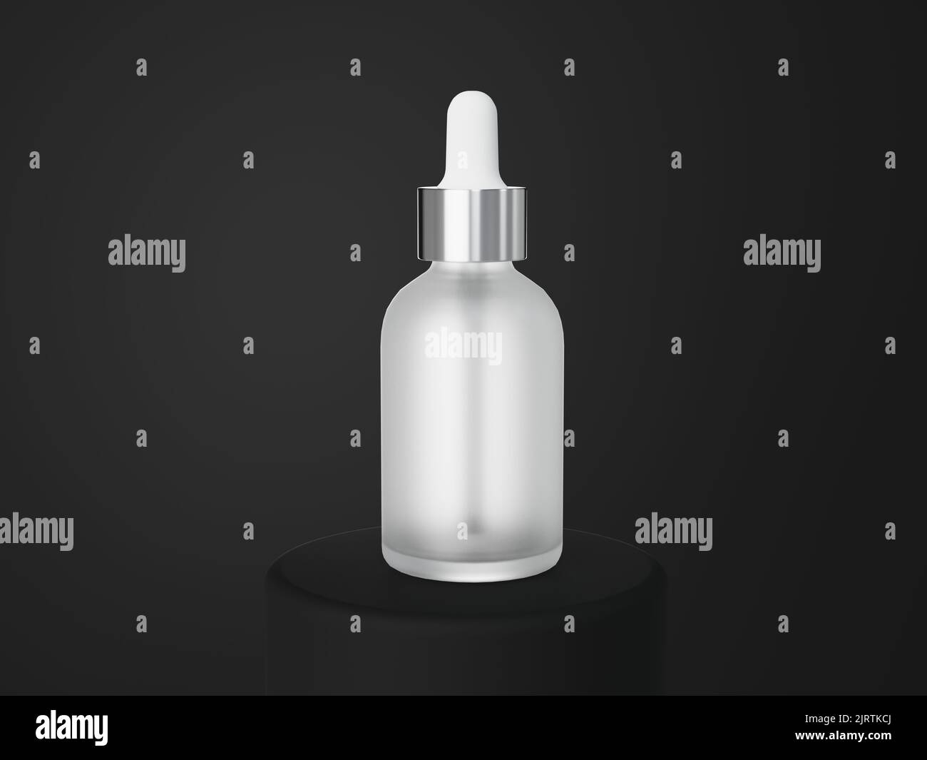 White glass cosmetic serum dropper bottle 3D render, care product ...