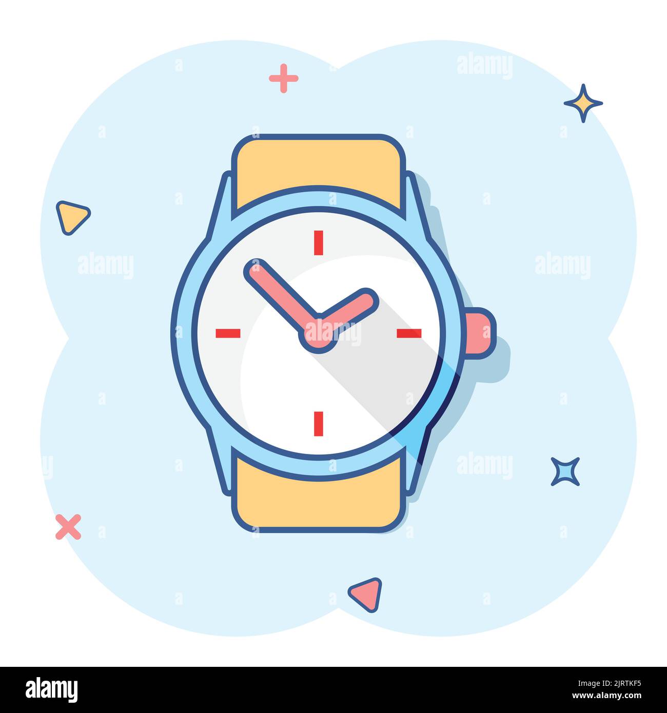 Vector cartoon watch icon in comic style. Clock sign illustration ...