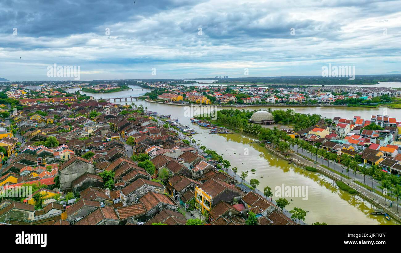 Hoi An, Vietnam : Panorama Aerial view of Hoi An ancient town, UNESCO ...