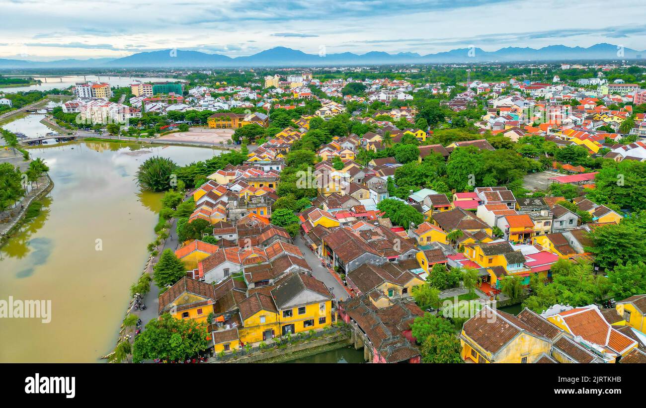 Hoi An, Vietnam : Panorama Aerial view of Hoi An ancient town, UNESCO ...