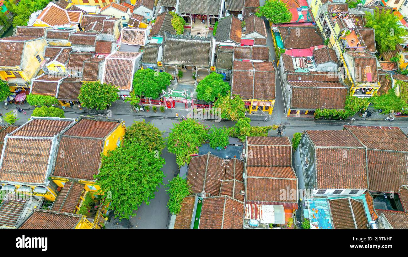 Hoi An, Vietnam : Panorama Aerial view of Hoi An ancient town, UNESCO ...