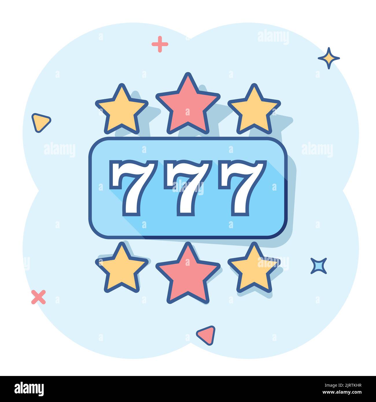 Vector cartoon casino slot machine icon in comic style. 777 jackpot ...