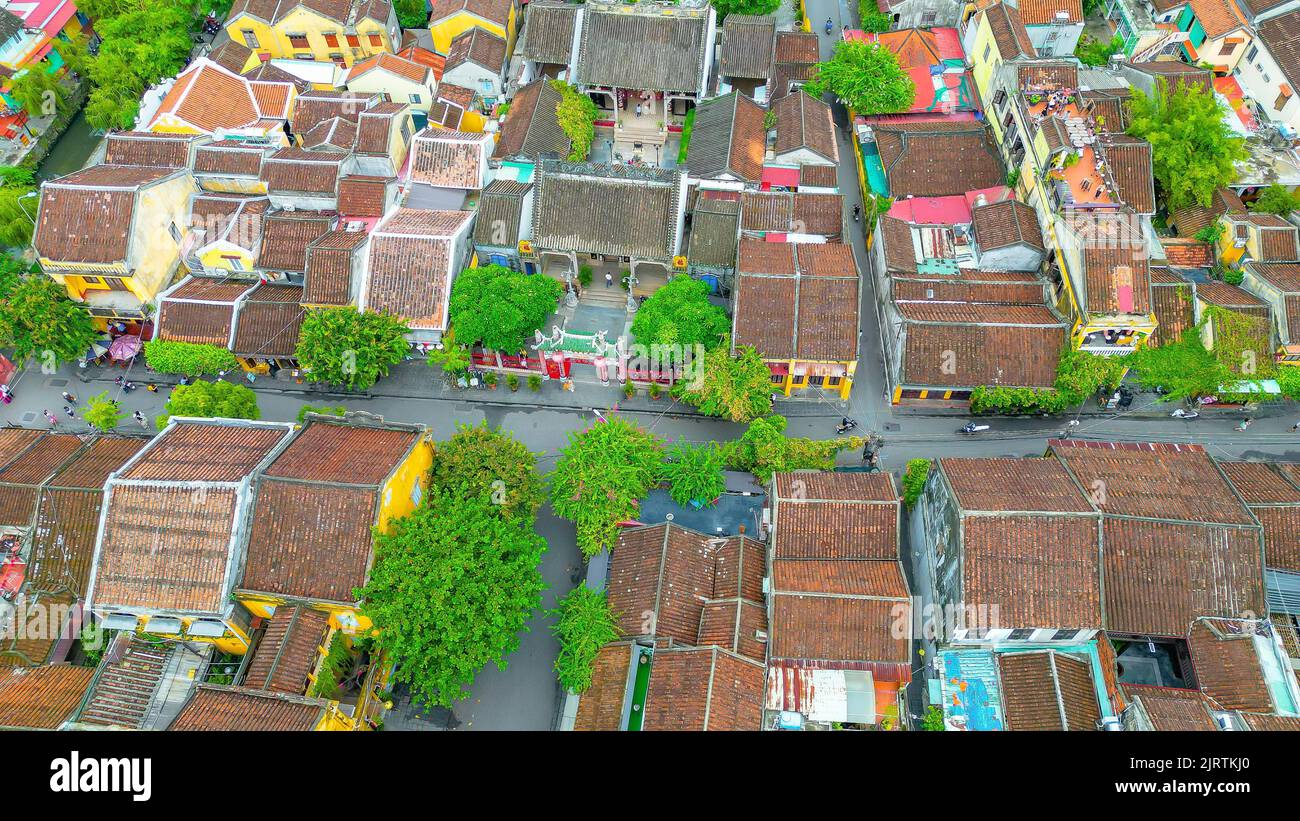 Hoi An, Vietnam : Panorama Aerial view of Hoi An ancient town, UNESCO ...