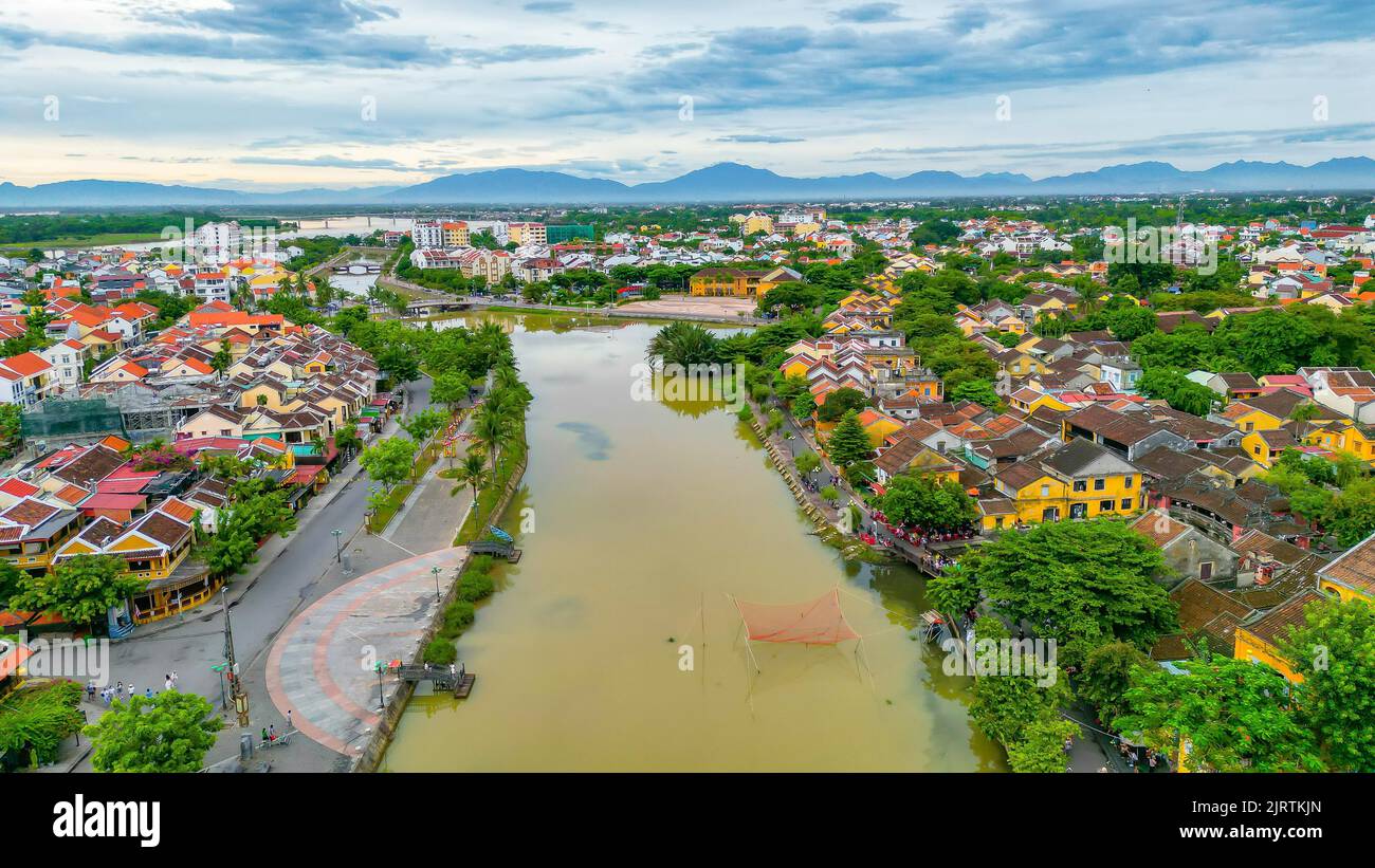 Hoi An, Vietnam : Panorama Aerial view of Hoi An ancient town, UNESCO ...
