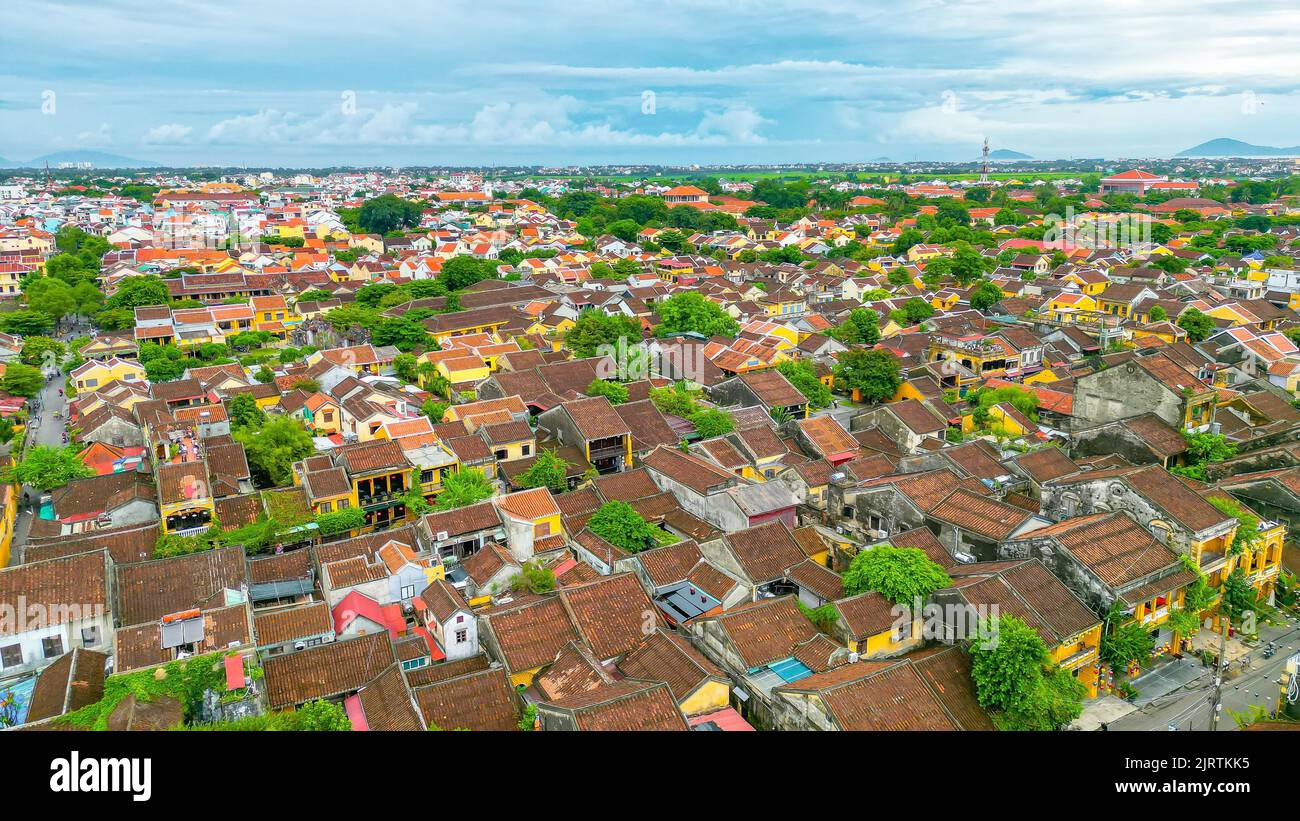 Hoi An, Vietnam : Panorama Aerial view of Hoi An ancient town, UNESCO ...