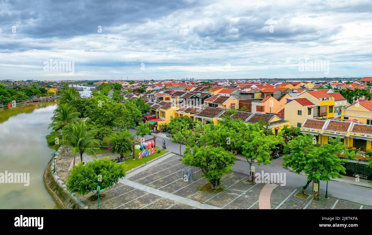 Hoi An, Vietnam : Panorama Aerial view of Hoi An ancient town, UNESCO ...