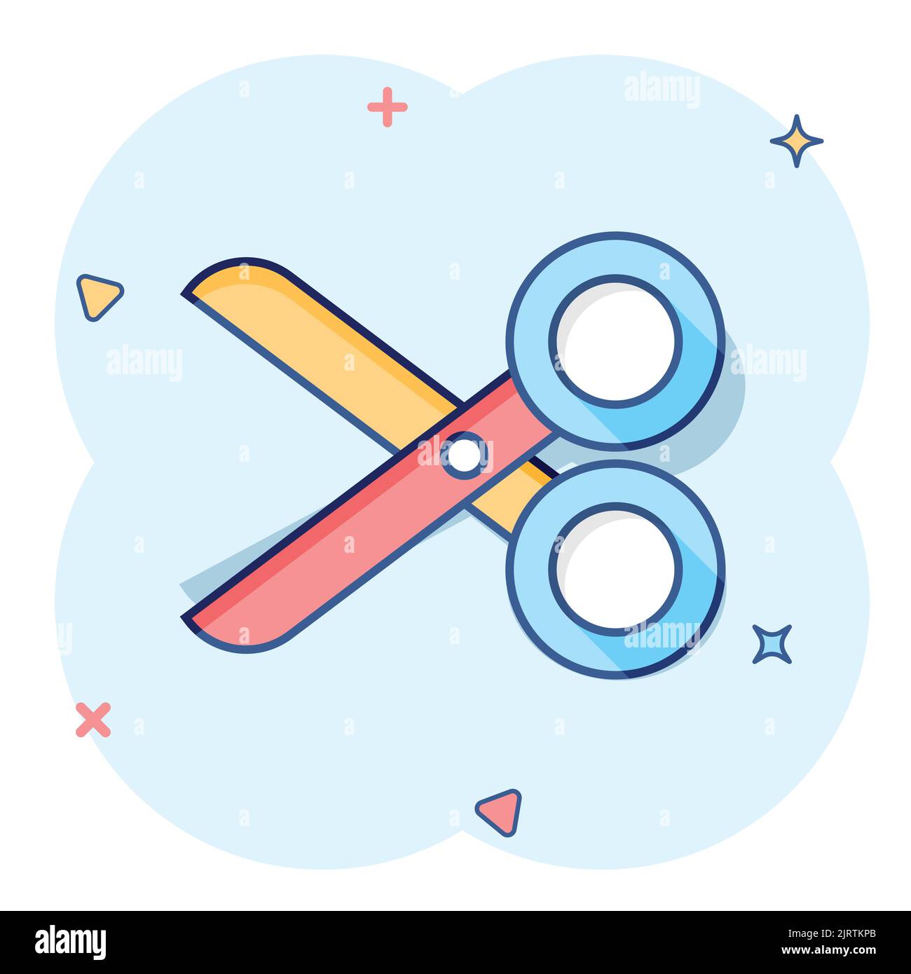 Vector cartoon scissors icon in comic style. Scissor sign illustration ...