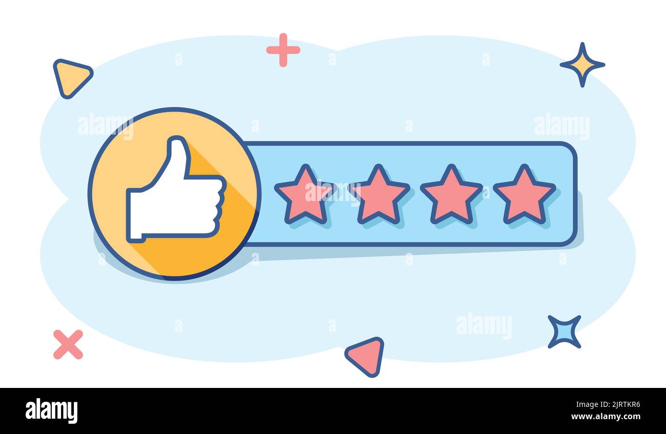 Vector cartoon customer reviews, user feedback icon in comic style ...