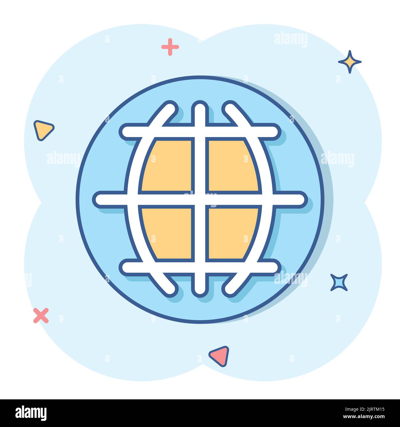 Vector cartoon choose or change language icon in comic style. Globe ...
