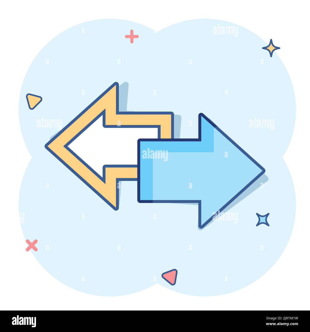 Vector Cartoon Arrow Left And Right Icon In Comic Style Forward Arrow