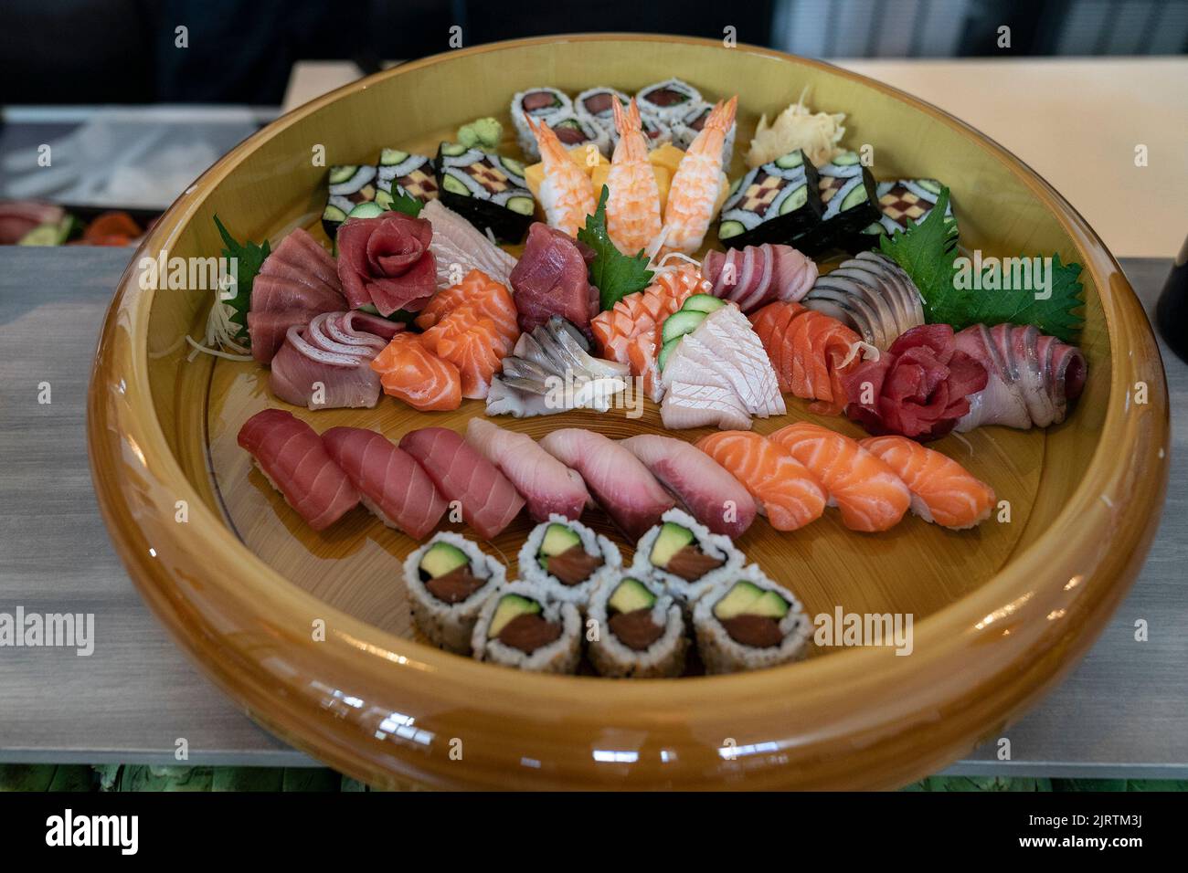 New York, United States. 25th Aug, 2022. Sushi and sashimi by Morimoto ...