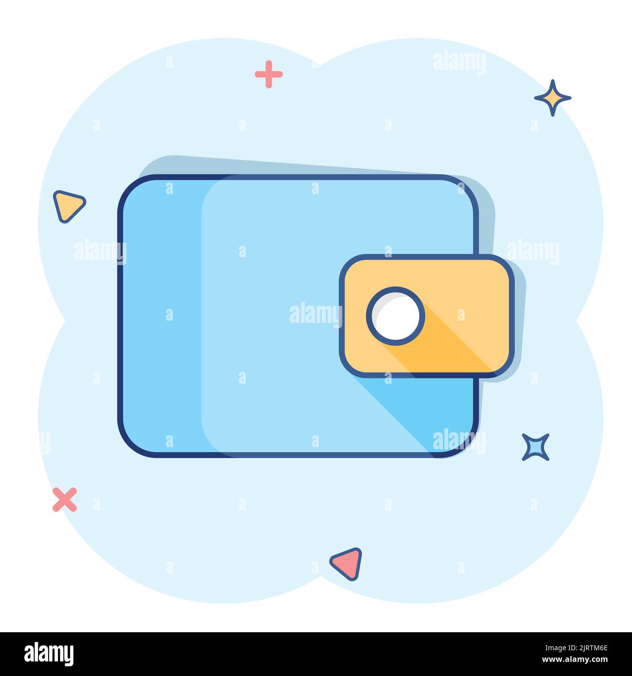 Vector cartoon wallet icon in comic style. Money purse sign ...