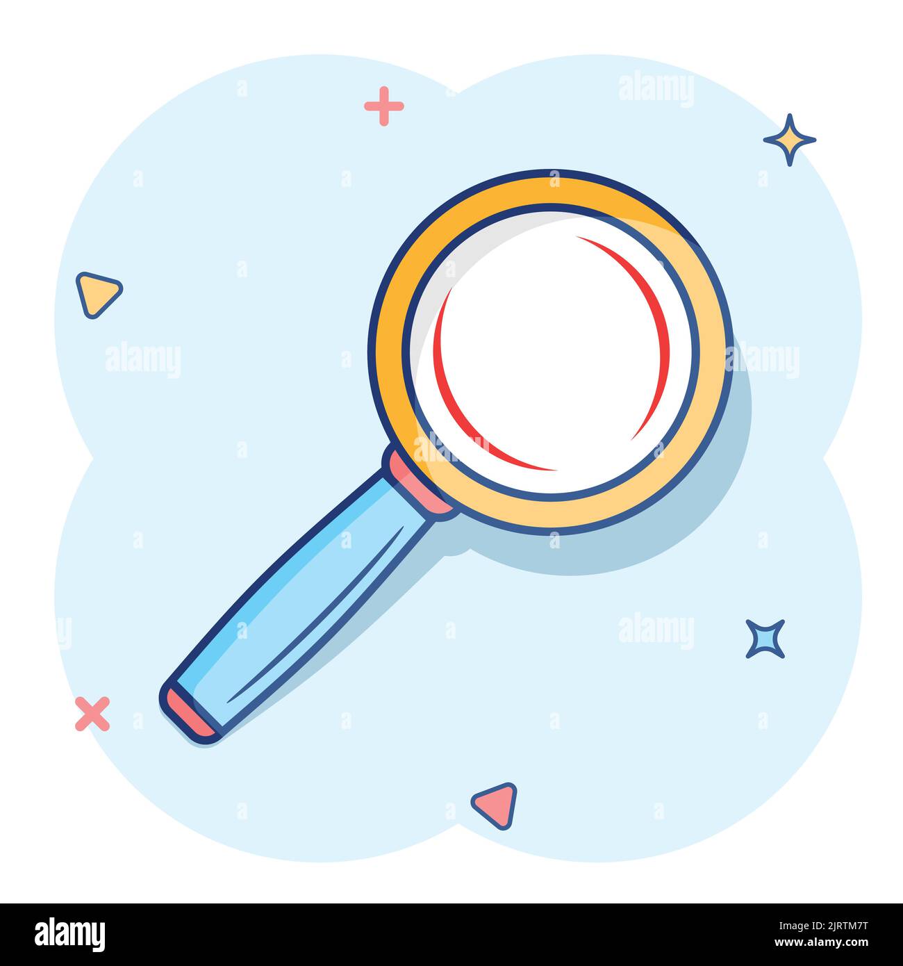 Vector cartoon loupe icon in comic style. Magnifier sign illustration ...