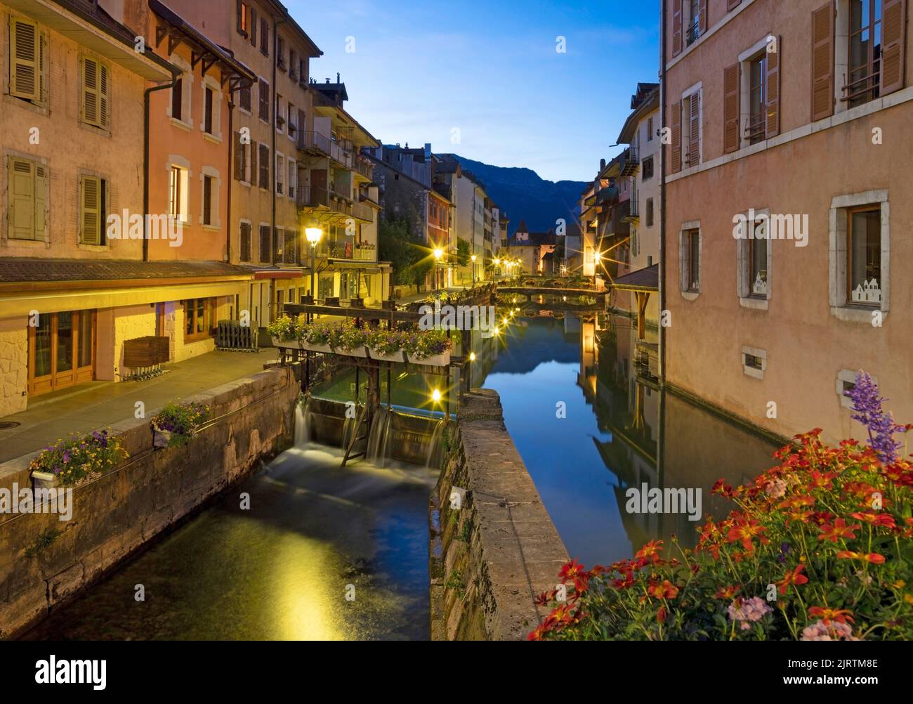 The Annecy old town at dusk Stock Photo - Alamy