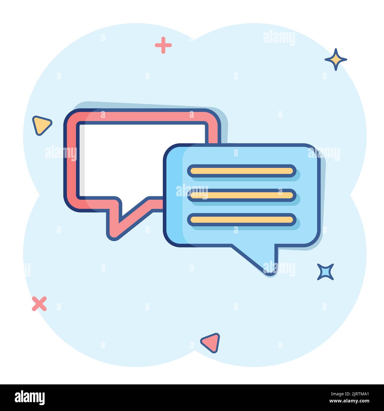 Vector cartoon speech bubble icon in comic style. Discussion dialog ...