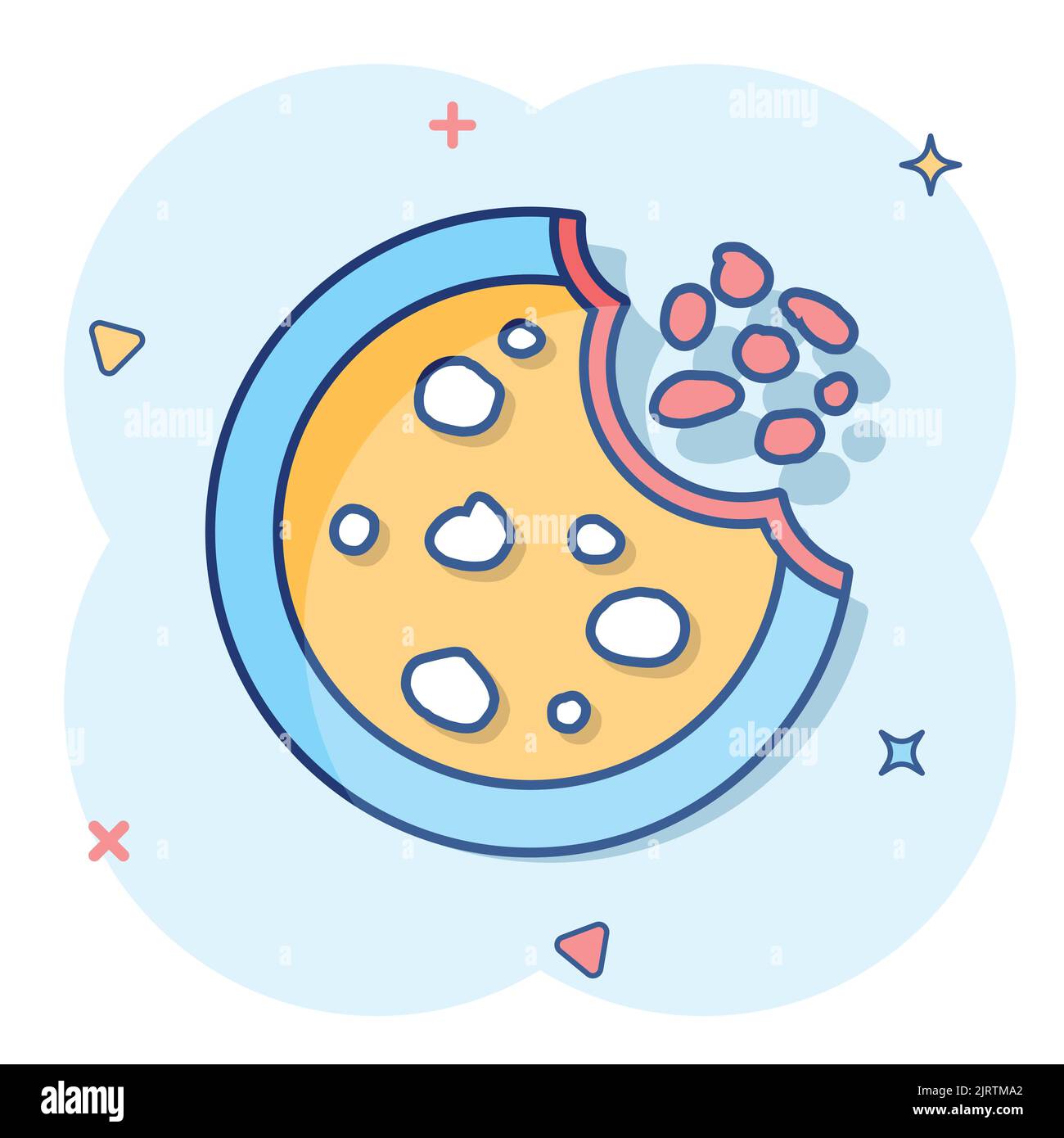 Vector cartoon cookie icon in comic style. Chip biscuit sign ...