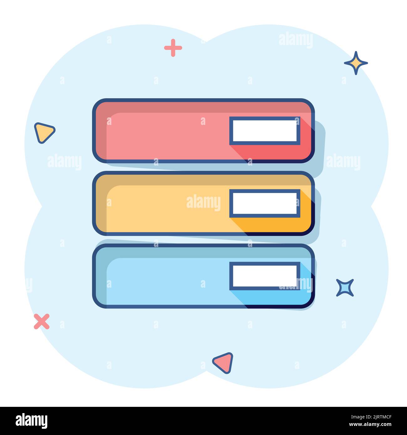 Vector cartoon database, server icon in comic style. Storage sign ...