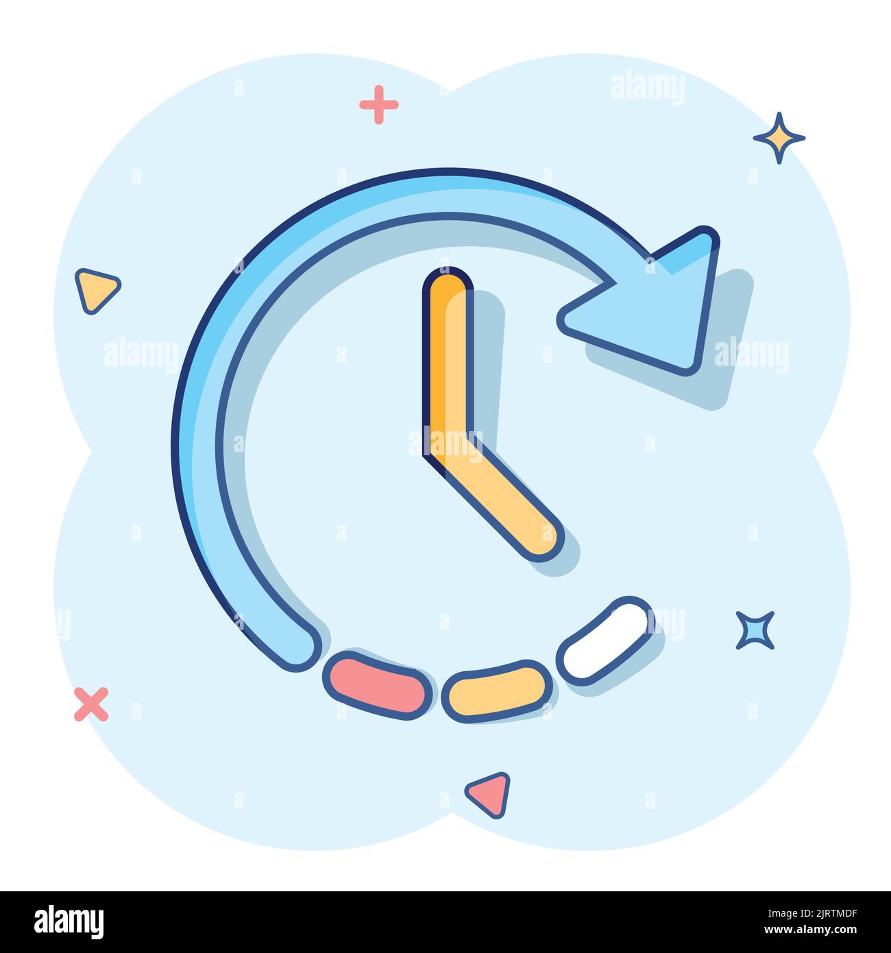 Vector cartoon clock time icon in comic style. Timer sign illustration ...