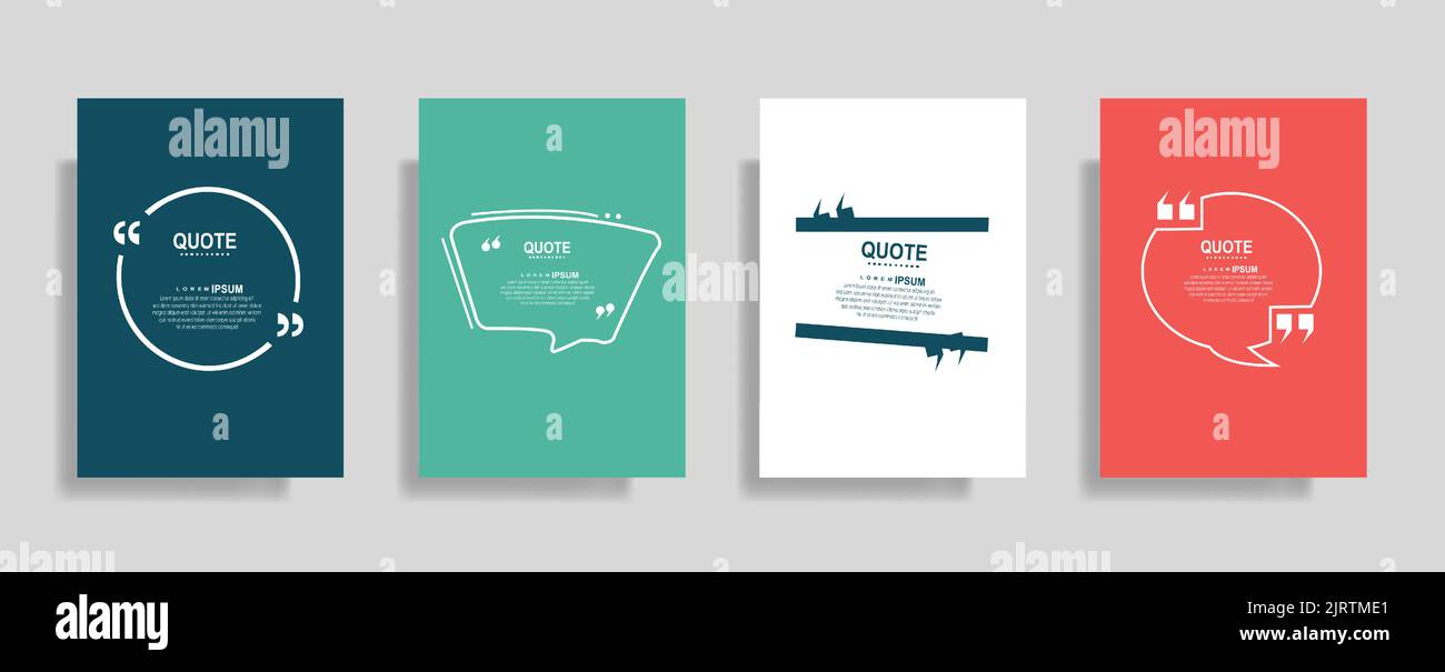 A set of four colorful blank design templates with quotation frames and ...