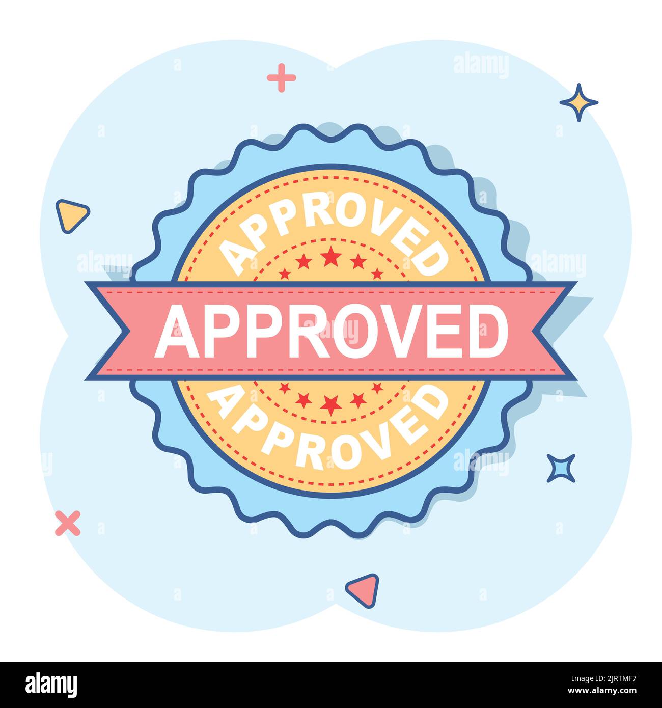 Approved seal stamp vector icon. Approve accepted badge flat vector ...