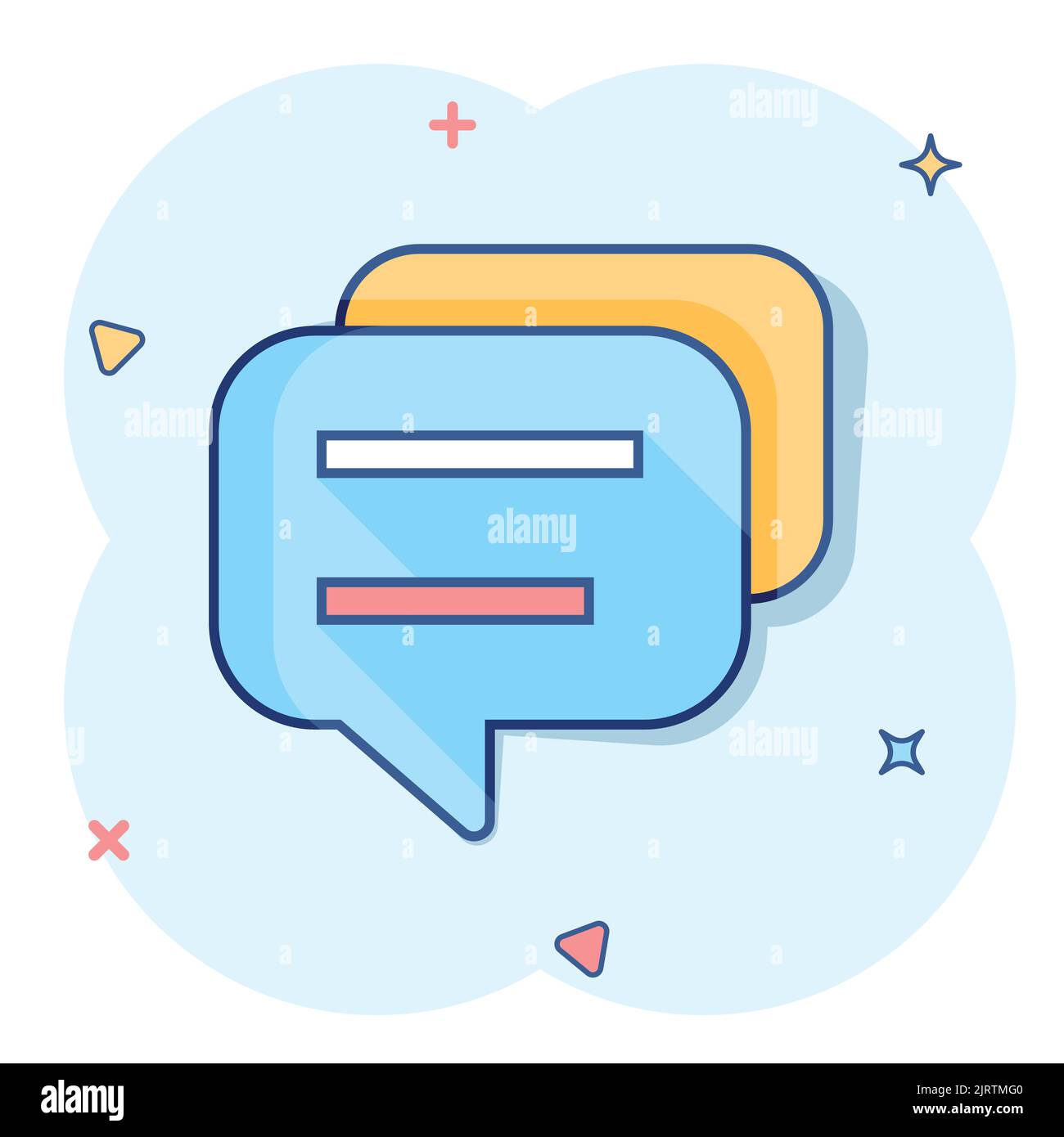Vector cartoon speech bubble icon in comic style. Discussion dialog ...