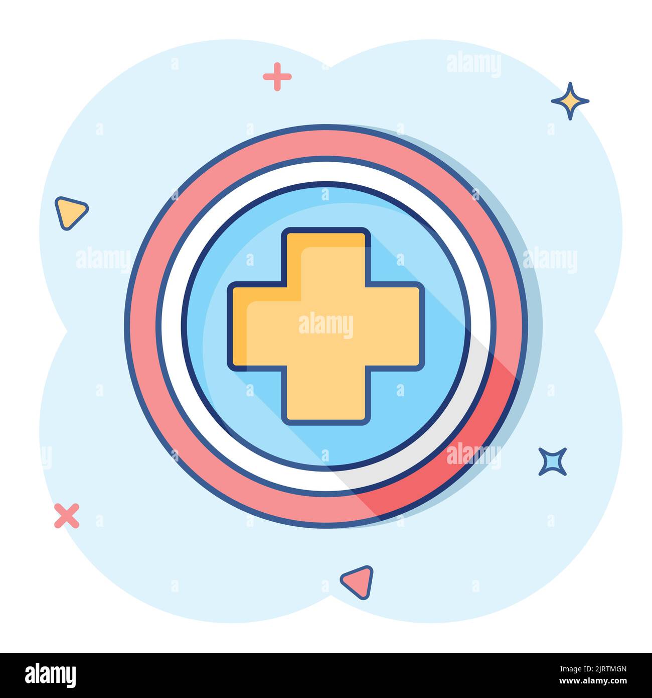 Vector cartoon medical health icon in comic style. Medicine hospital ...