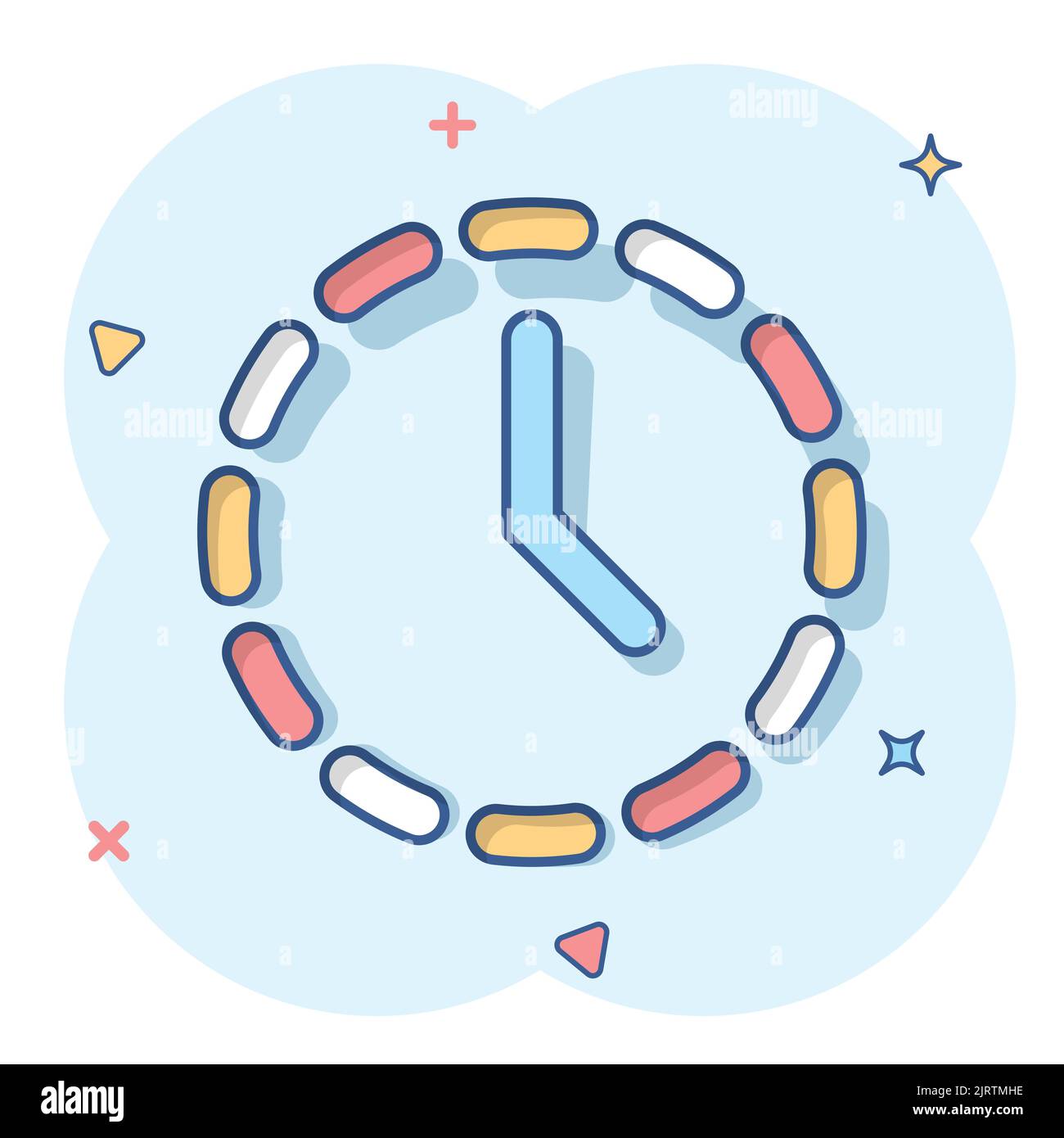 Vector cartoon clock time icon in comic style. Timer sign illustration ...