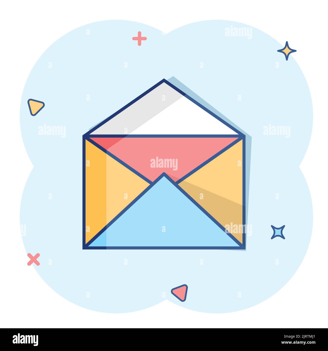 Vector cartoon mail envelope icon in comic style. Email sign ...