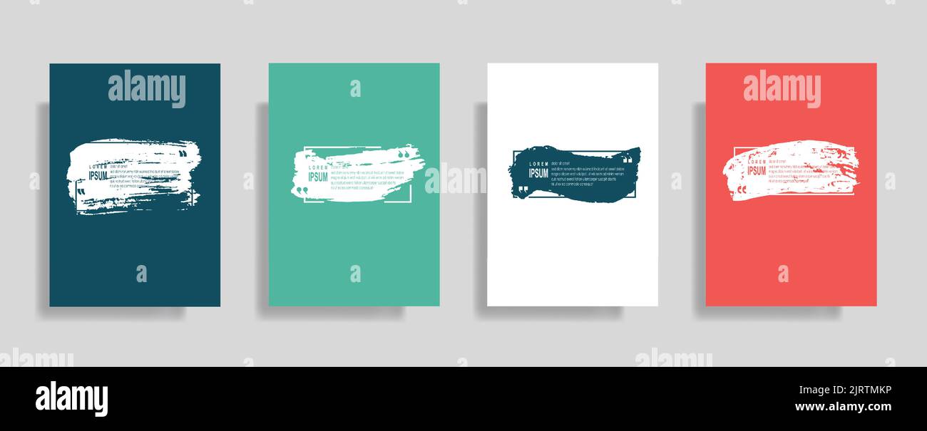 A set of four colorful blank design templates with quotation frames and ...