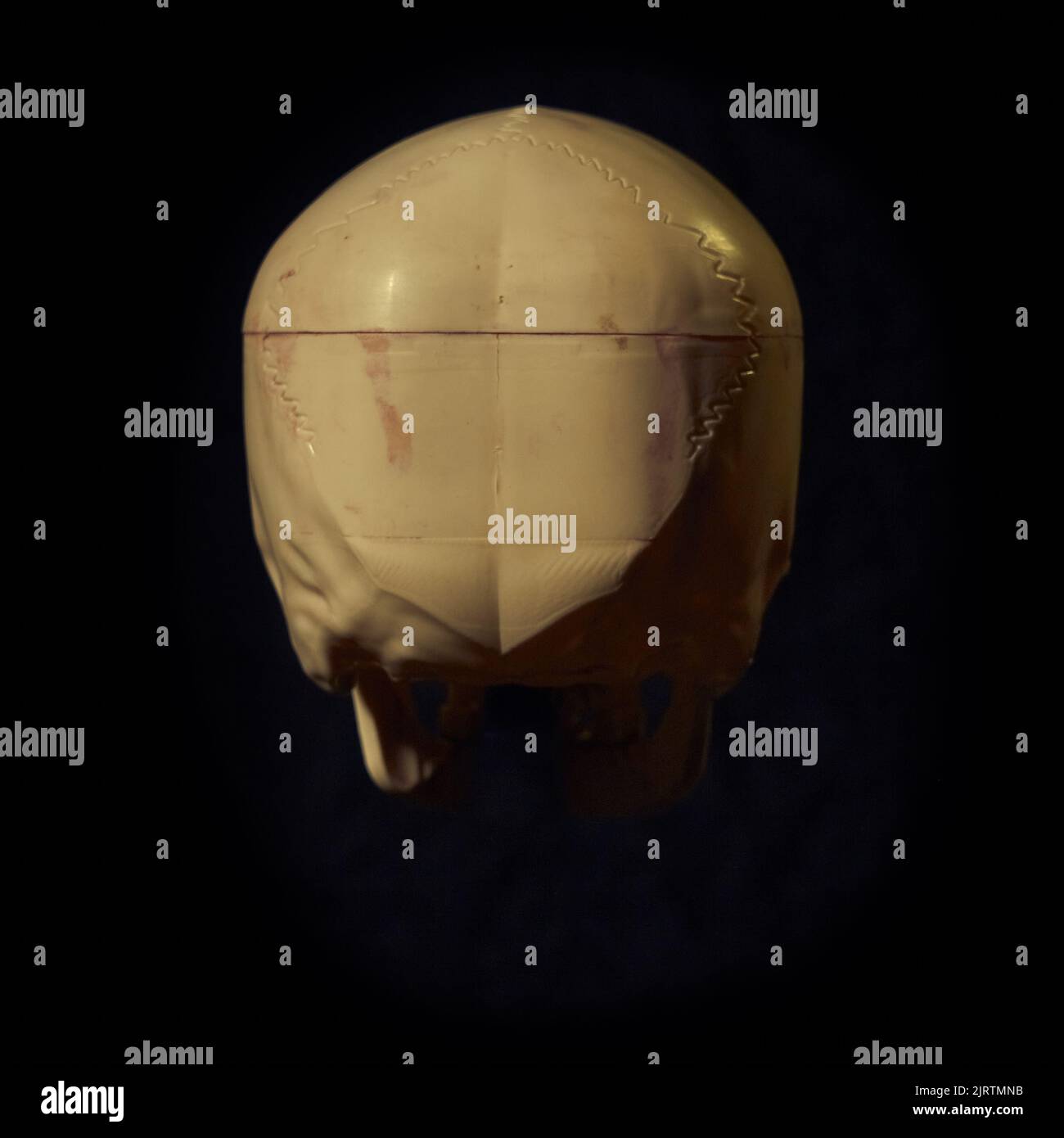 Damaged Dirty and bloody skull head on black background isolated Stock ...