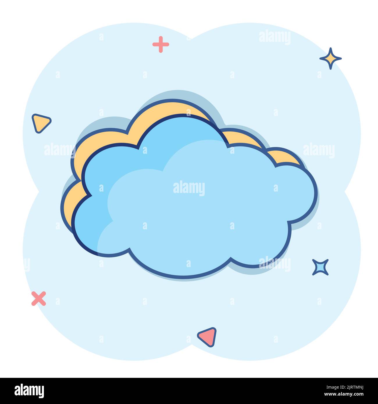 Vector cartoon cloud sky icon in comic style. Air bubble sign ...