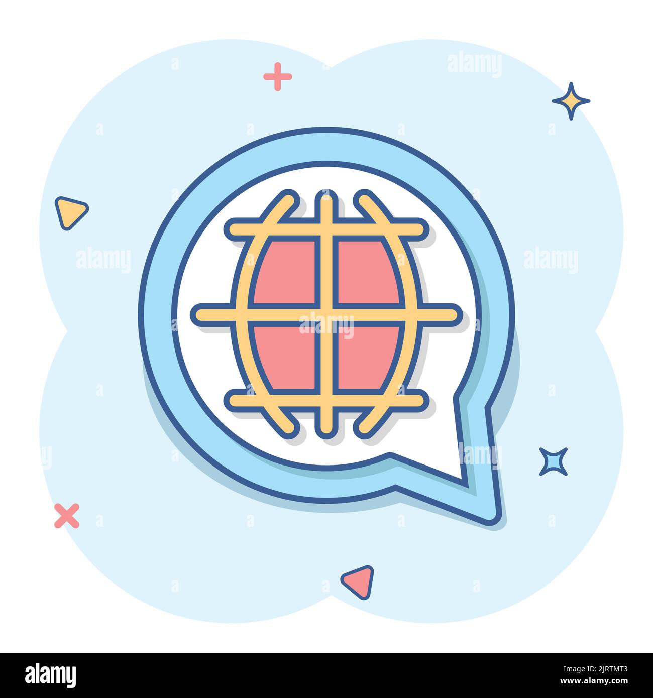 Vector cartoon choose or change language icon in comic style. Globe ...