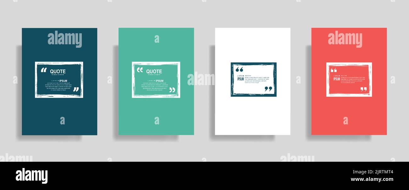 A set of four colorful blank design templates with quotation frames and ...