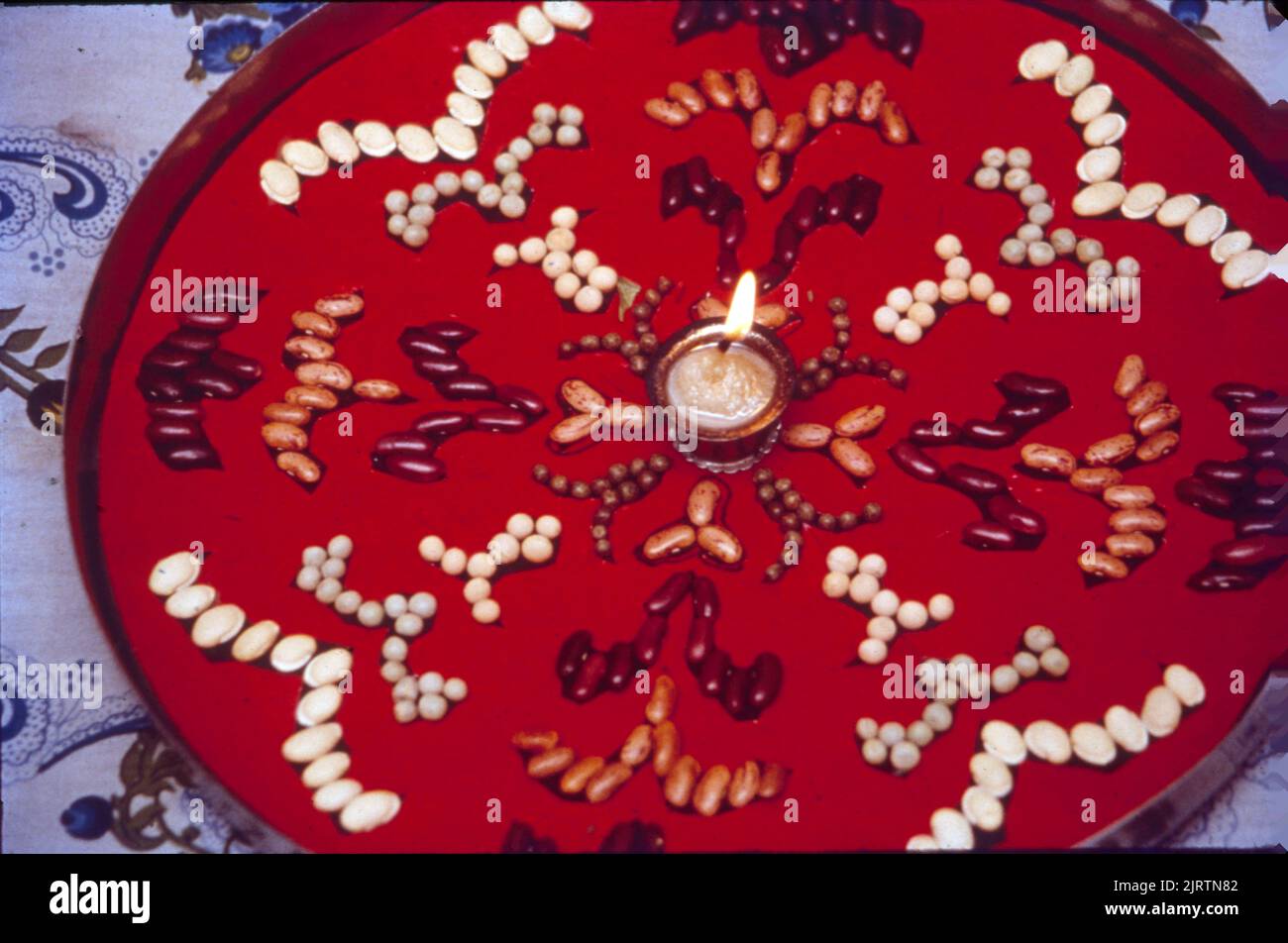 Aarti Decoration with Lamp Stock Photo - Alamy