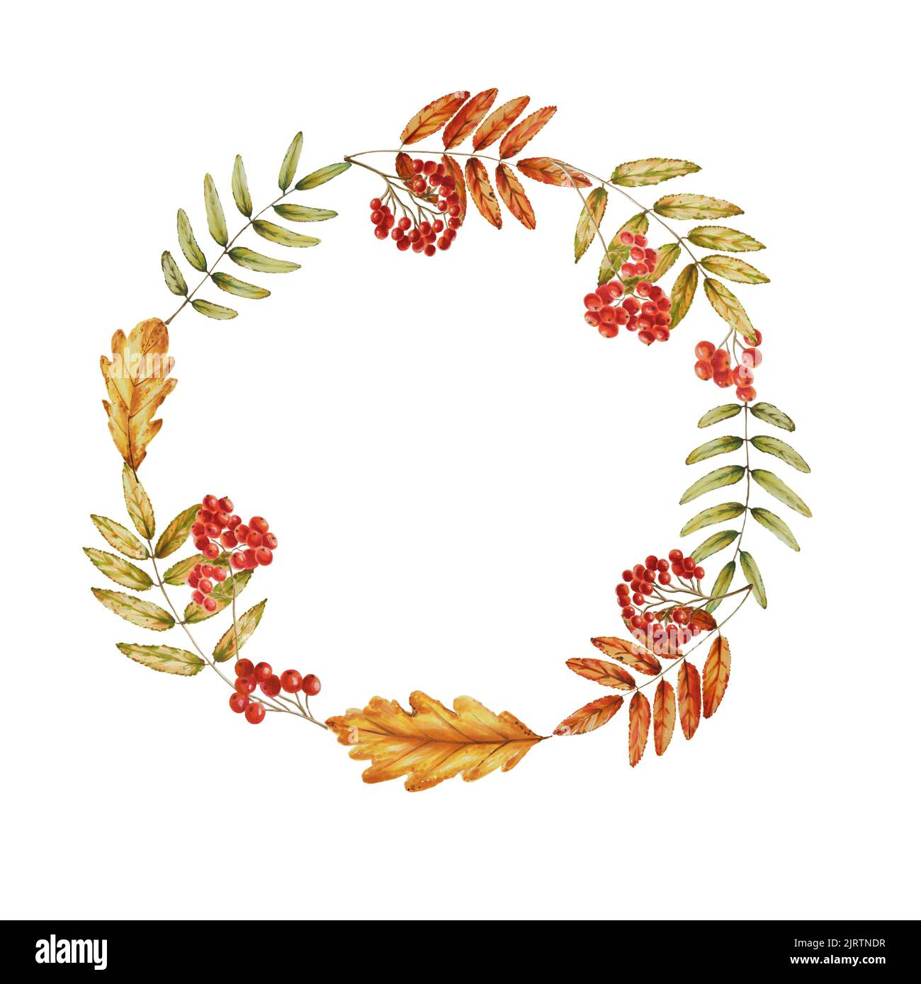 Watercolor frame yellow autumn Cut Out Stock Images & Pictures - Alamy