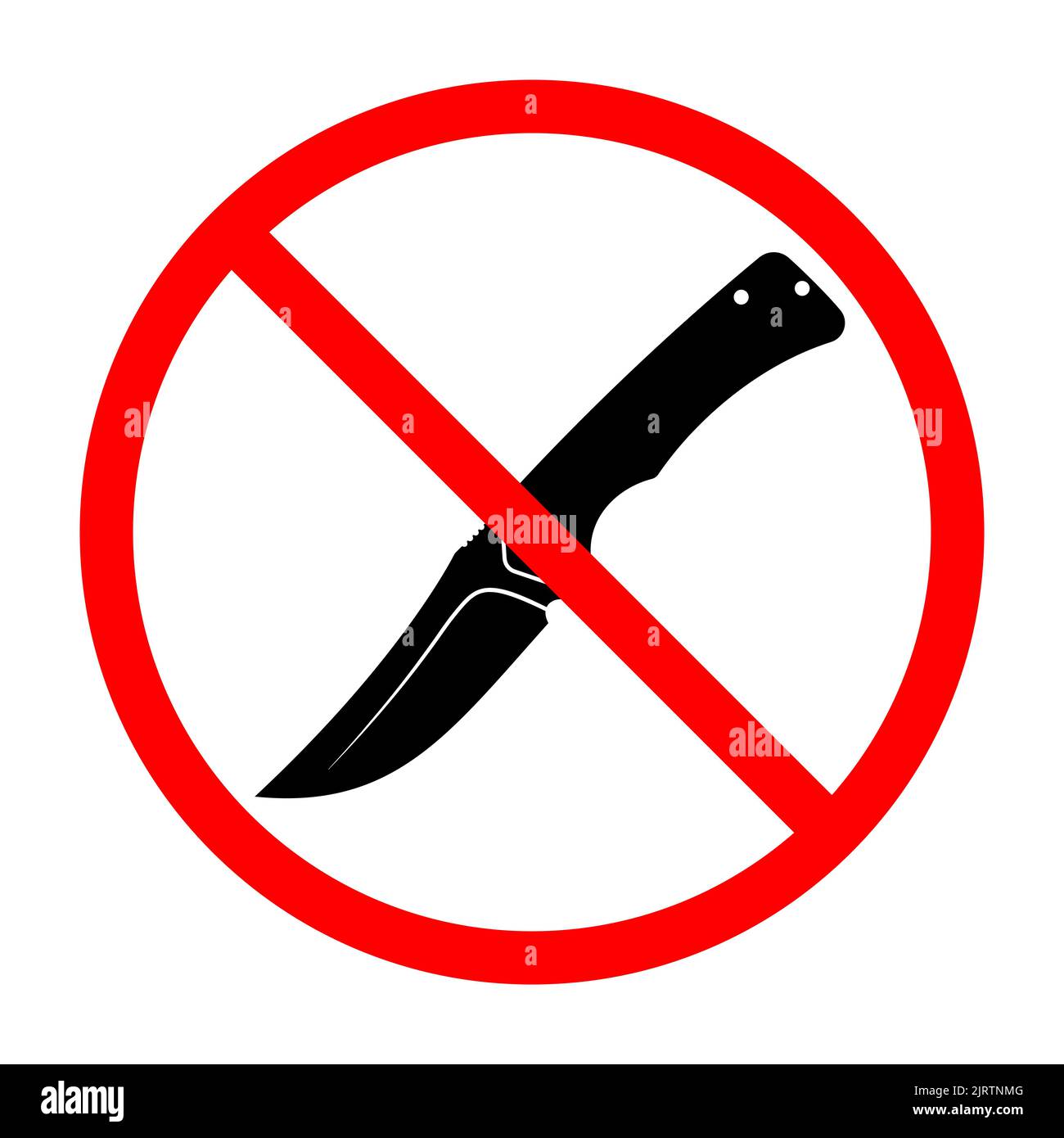 Knife ban sign. Knife forbidden. Dangerous weapon. Red prohibition sign ...