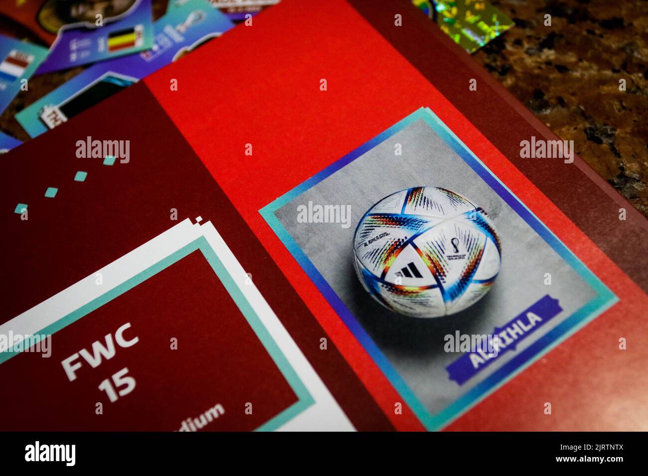 SÃO PAULO, SP - 25.08.2022: ÁLBUM DE FIGURINHAS COPA DO QATAR - The ...