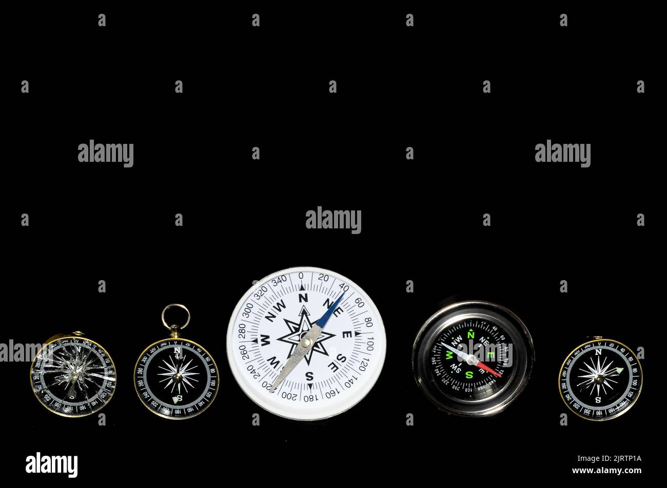Vintage Orientation Tools on a Black Background Stock Photo - Alamy