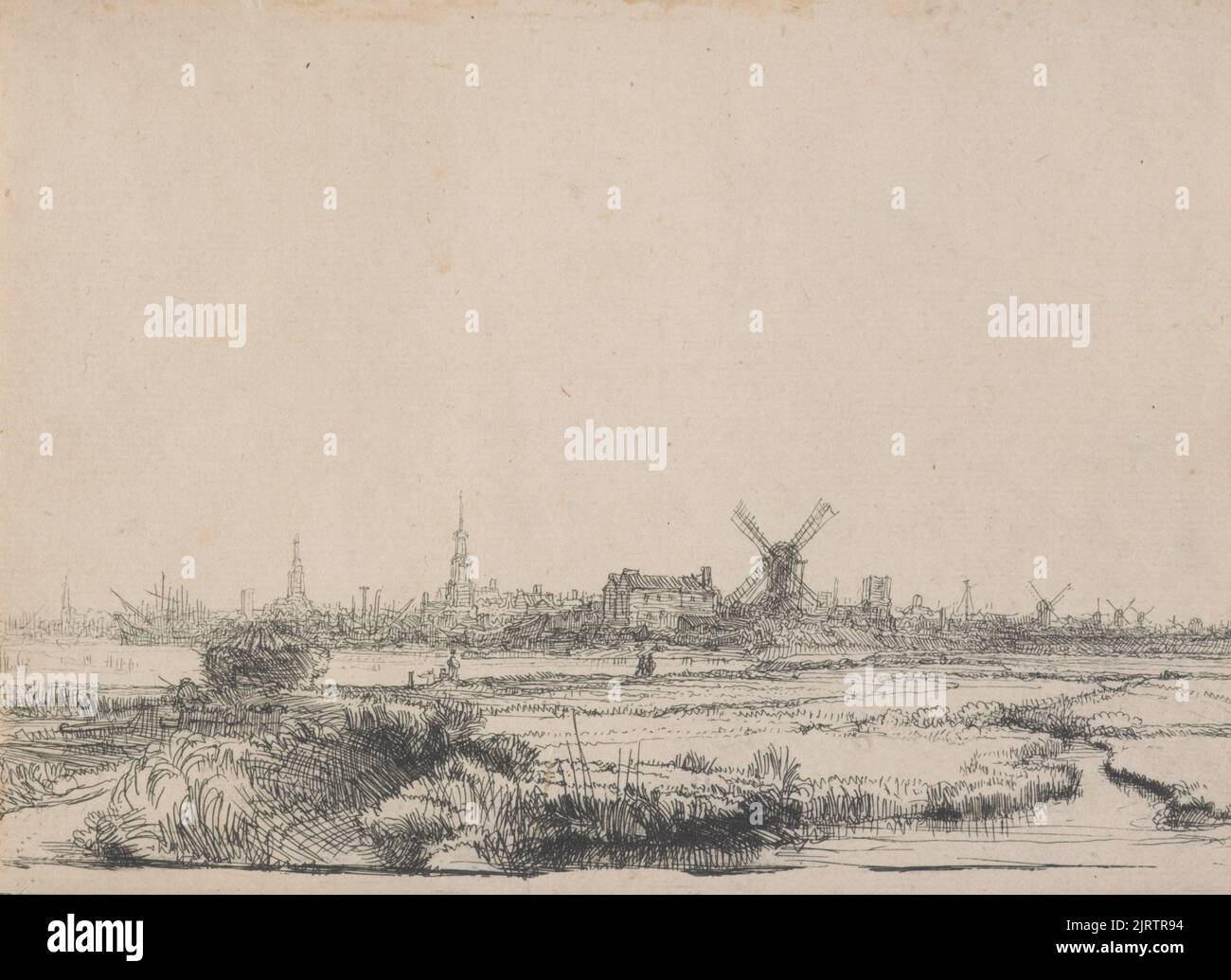 View of Amsterdam from the Kadijk., circa 1641, Netherlands, by ...
