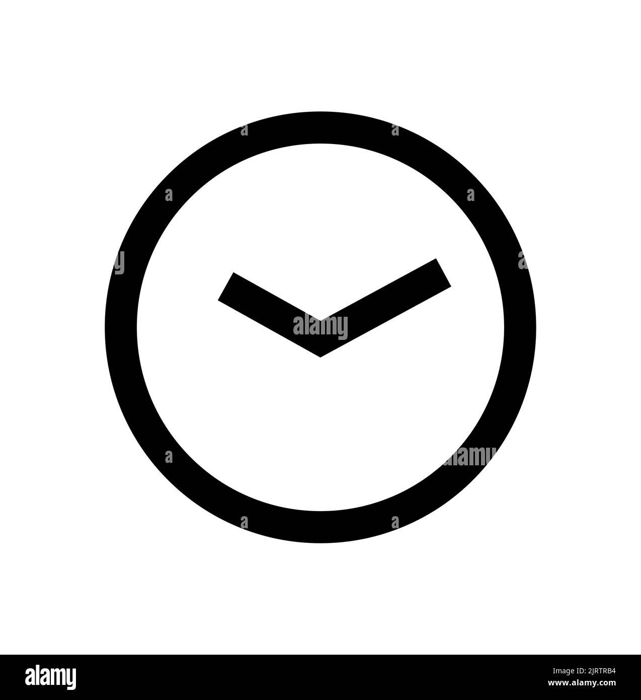 A simple logo illustration of a clock isolated on a white background ...