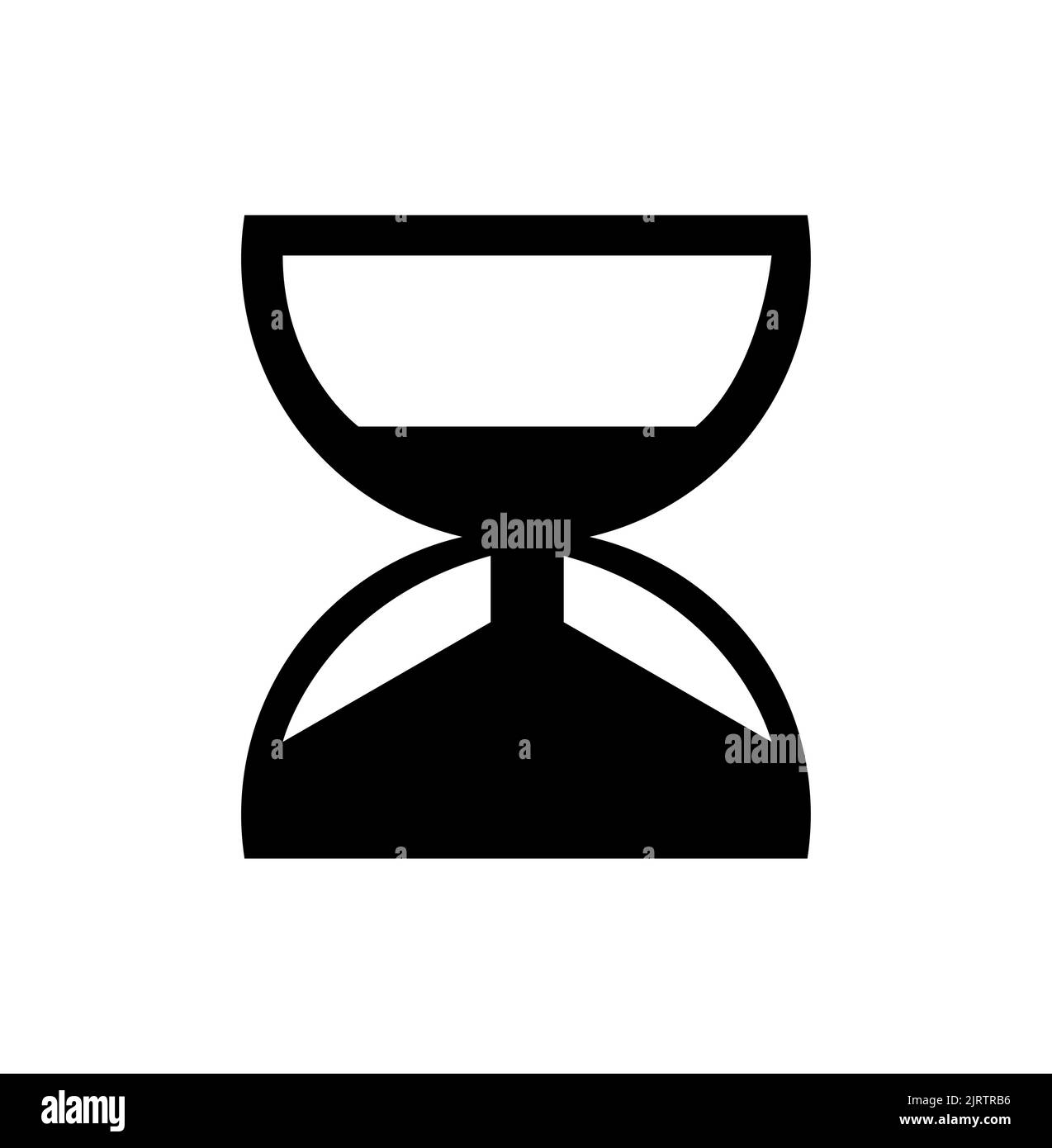 A simple logo illustration of an hourglass isolated on a white ...