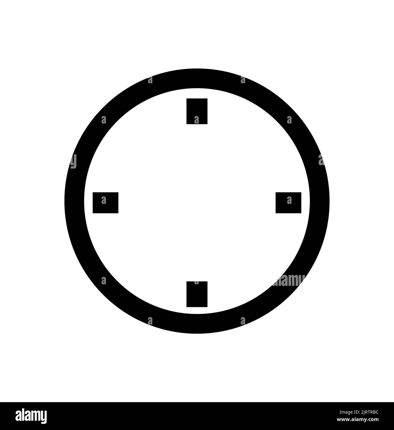 A simple logo illustration of a clock isolated on a white background ...